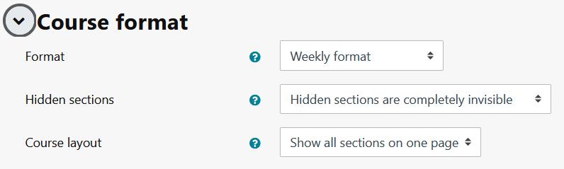 Moodle: Weekly format – Digital Learning Support
