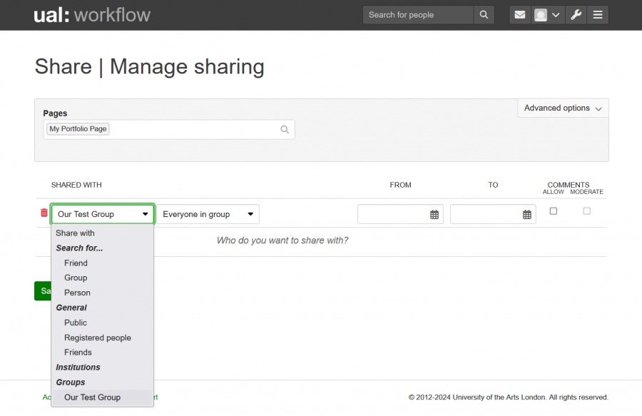 Workflow: Sharing and submitting content – Digital Education Support